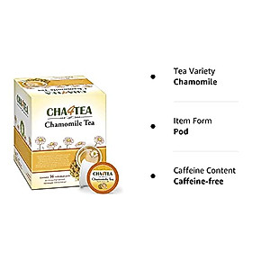 Cha4Tea 36-Count Pure Camomile Herbal Tea Pods for Keurig K-Cup Brewers - Bedtime/Sleep-well/Nightly Calm/Relaxing Tea