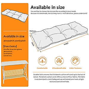 RULAER Indoor/Outdoor 42 Inch Bench Cushion Non-Slip Tufted Patio Furniture Cushions Thickened Soft Kitchen Bench Pads(42x16x4, Brown)