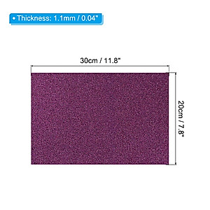 PATIKIL Soft Felt Sheets Glitter Fiber Craft Sheets Purple 11.8 Inch x 7.8 Inch for DIY Hobby Decorate Pack of 6