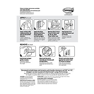 Command Broom and Mop Grippers Wall Hook, Damage Free Hanging Wall Mount Broom and Mop Holder, No Tools Household Cleaning Organizer for Living Spaces, 6 Hangers and 16 Command Strips