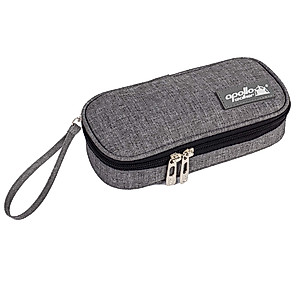 Apollo Walker Insulin Cooler Travel Case Diabetic Medication Cooler with 2 Ice Packs and Insulation Liner(Gray)
