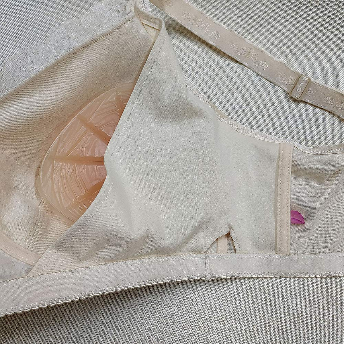 Sendyou Mastectomy Bra for Women Breast Prosthesis with Pockets SY66 (Beige, 36B)