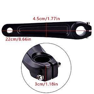 170mm Bike Crank Arm, Aluminum Alloy Left Crank Arm for MTB BMX Road, Compatible for 590 610 SLX Crankset(Black)