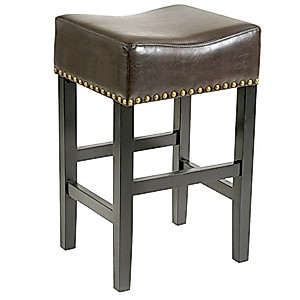 Christopher Knight Home Louigi Backless Leather Barstools, 2-Pcs Set, Brown