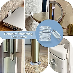 INTEGEAR Door Stoppers Wall Protector, 8PCS Transparent Round Wall Door Handle Stoppers - 1.57" Self-Adhesive Rubber Bumpers, Wall Shield Cushions for Protecting Walls and Furniture