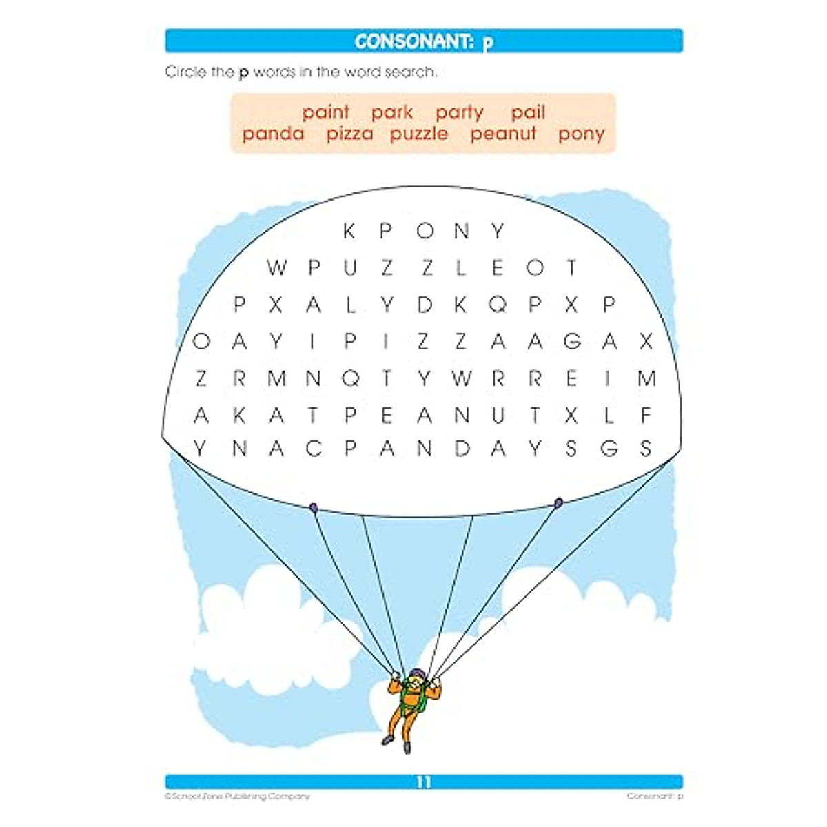 School Zone - Big Spelling Grades 1-3 Workbook - 320 Pages, Ages 6 to 9, 1st Grade, 2nd Grade, 3rd Grade, Letter Sounds, Consonants, Vowels, Puzzles, Games, and More (School Zone Big Workbook Series)