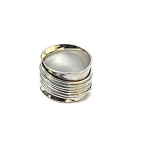 Wide Silver Ring, 7 Spinner Silver Ring, Wide Band Sterling Silver Ring, Band Ring, Thick Silver Ring, Womens Silver Ring, Men's Silver Ring Statement Jewelry Gift
