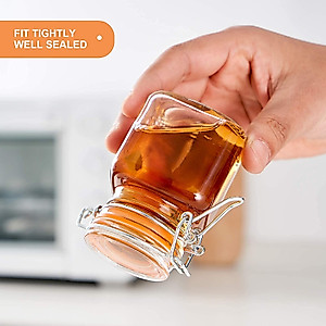 Homelike Style 3.4 oz Small Glass Spice Jars, Empty Mini Square Glass Spice Bottles with Airtight Flip Top Lids, Chalkboard Labels and Collapsible Funnel for Home and Kitchen-24 Pack