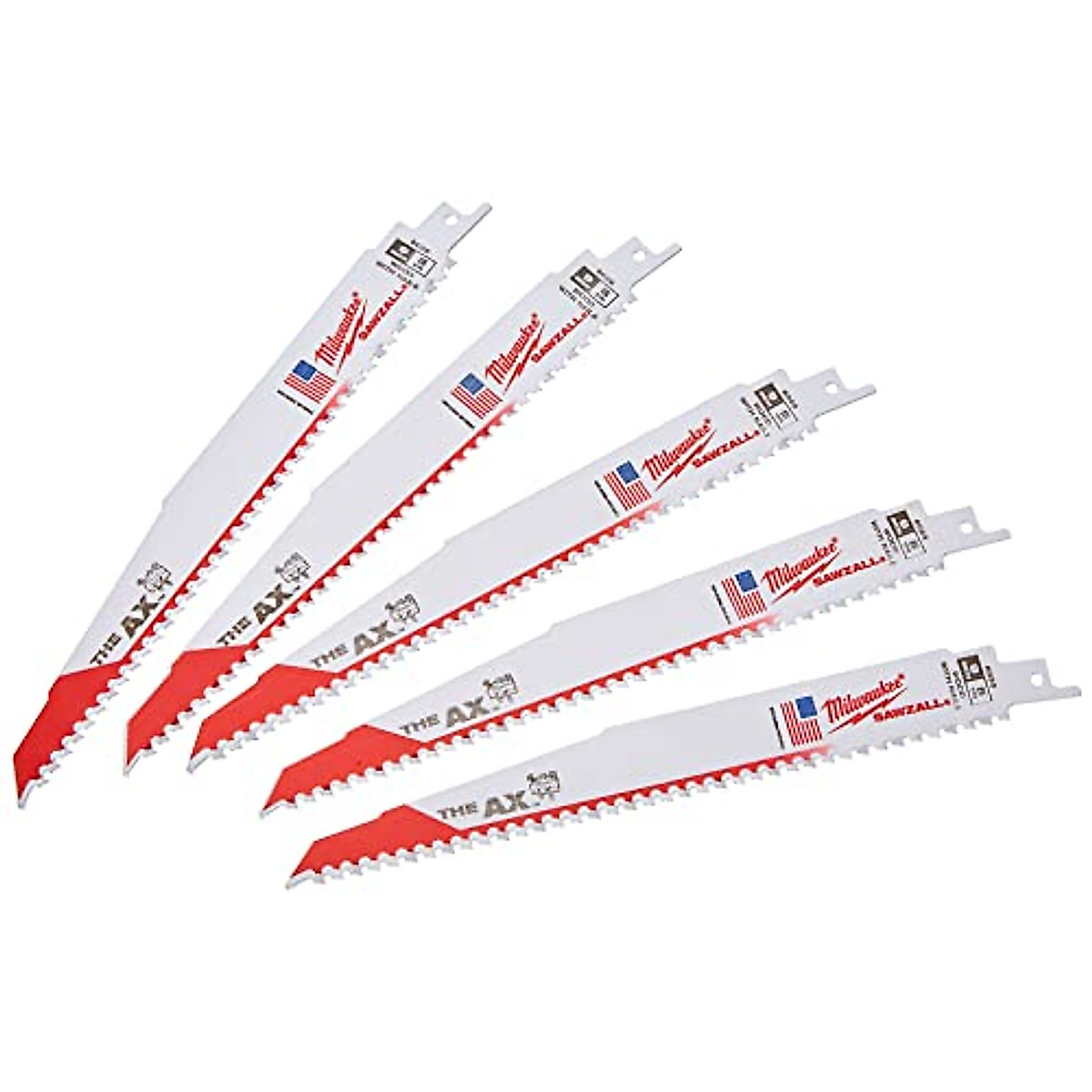 Milwaukee 48-00-5026 The Ax 9-Inch 5 TPI Reciprocating Saw Blades, 5-Pack