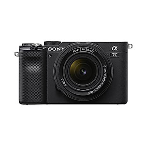 Sony Alpha a7C Full-Frame Compact Mirrorless Camera (Black) Bundle with FE 28-60mm and 24mm Lens (5 Items)