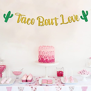 MonMon & Craft Taco Bout Love Banner / Mexican Fiesta Themed Bridal Shower / Engagement Party Decor / Bachelorette / Wedding Party Decorations Rose Gold Glitter
