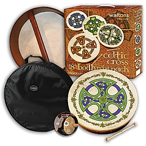 Waltons WMP2503 18-Inch Brosna Cross Bodhran Pack with Beater DVD and Cover