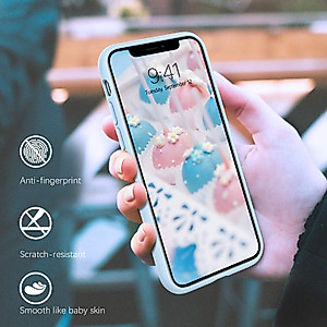 DOMAVER iPhone 11 Case Silicone iPhone 11 Phone Cases Women Men Gel Rubber Microfiber Lining Cushion Texture Cover Shockproof Protective, Light Blue