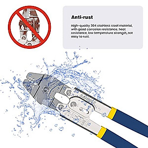 Sanuke Wire Rope Crimping Swaging Tool Cable Crimps up to 2.2mm(2/32inch) with 160pcs 4sizes Aluminum Double Barrel Ferrule Loop Sleeve and 10pcs Stainless Steel Thimble Assortment Kit