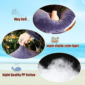 Large Blue Whale Stuffed Animal Soft Plushie Pillow, 24in Giant Stuffed Animal Hugging Pillow,Cute Plush Toy Room Decor for Kids Boys Girls