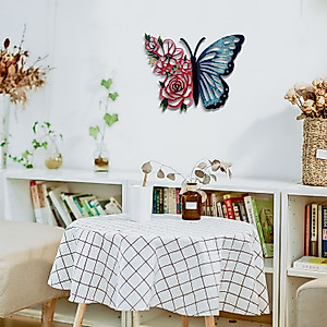 LIFFY Metal Butterfly Wall Decor - Butterflies Indoor Art Hanging Sculpture for Home Bedroom Living Room Office Plaque Lawn Fence Backyard Porch - 16 Inch