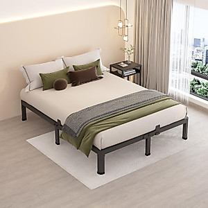 MAF 7 Inch Full Size Metal Platform Bed Frame with Round Corner Legs, 3000 LBS Heavy Duty Steel Slats Support, Noise Free, No Box Spring Needed, Easy Assembly