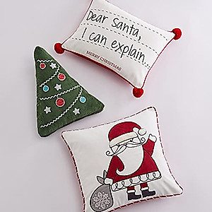 Levtex Home Merry & Bright Collection - Santa Claus Lane - Decorative Pillow (18X18in.) - Santa - Red, White, Black and Grey