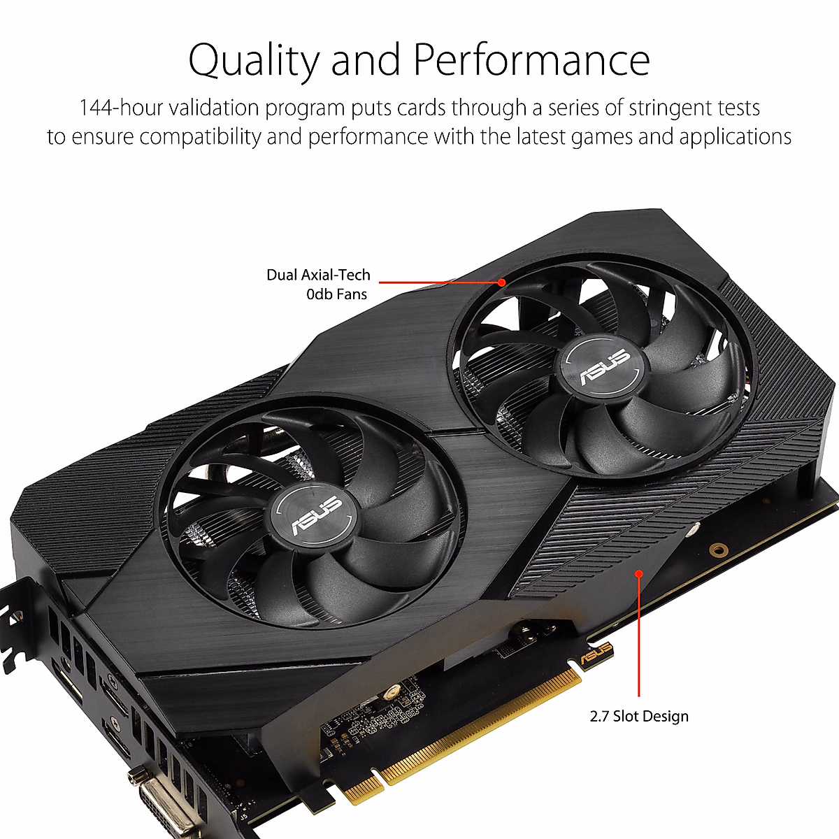 ASUS GeForce GTX 1660 Super Overclocked 6GB Dual-Fan Evo Edition VR Ready HDMI DisplayPort DVI Graphics Card (DUAL-GTX1660S-O6G-EVO)