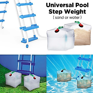 Pool Step Weights Sand Bags,4PCS Pool Ladder Above Ground Fillable Anchor Sandbags Container for Swimming Pool Steps and Collapsible Camping Water Storage Container,11" x 11"