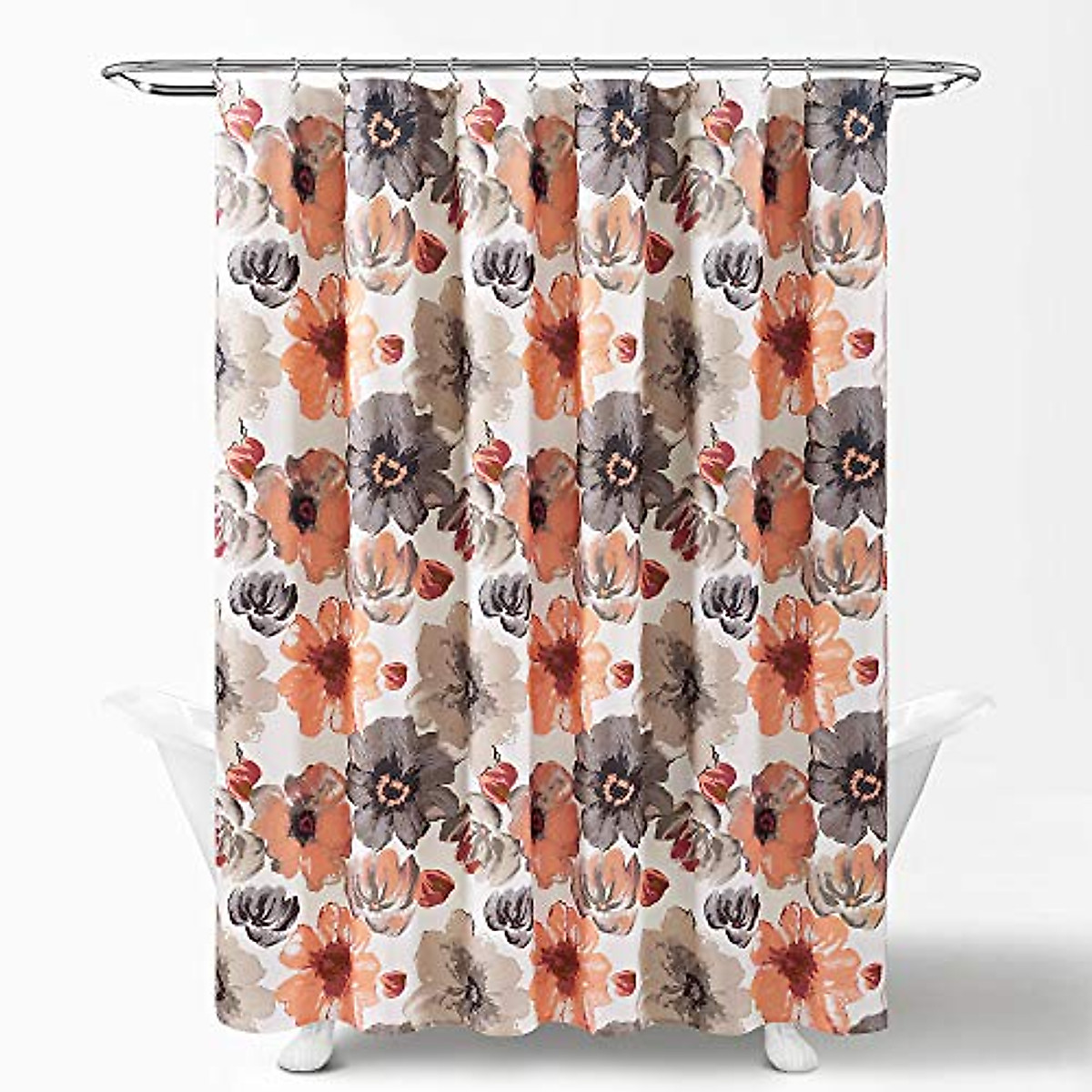 Lush Decor Leah Shower Curtain, 72" x 72", Coral