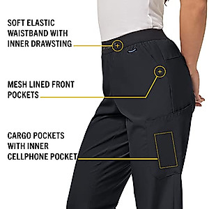 Carhartt womens Wmns Comfort Cargo Jogger Medical Scrubs Pants, Black, Medium US