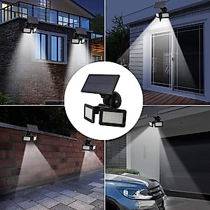 ZHUANYIYI Solar Lights Outdoor,LED Outdoor Waterproof Lighting Rotating Sensor Street Light,48 LED Solar Street Light,Decorative,for Home Garden