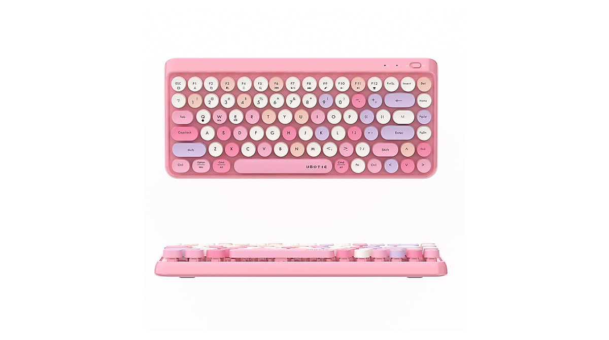 UBOTIE Colorful Wireless Bluetooth Mini Keyboard for PC & Phone