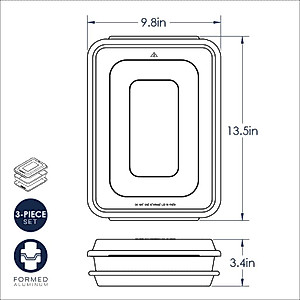 Nordic Ware 45339 Natural Aluminum Commercial 3-Piece Baker's Set, Quarter Sheet and Cake Pan
