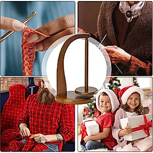 Magnetic Yarn Ball Holder, Wooden Rotating Yarn Ball Stand, 320g Bearing Load Yarn Spinner for Crocheting, Magnetic Pendulum Yarn Knitting and Crochet Yarn Feeder Holder