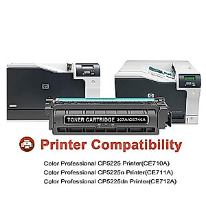 Shribbery 307A Black Toner Cartridge,CE740A High Capacity Toner Cartridge, Compatible Replacement for Professional CP5225 CP5225dn CP5225n Printer.(1Pack/Black )