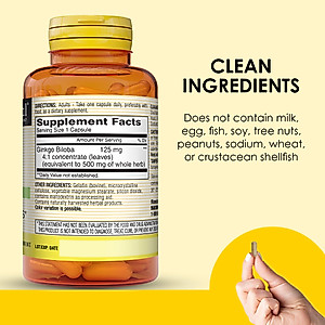 MASON NATURAL Ginkgo Biloba, 3 Month Supply, Helps to Improve Mental Alertness & Support Optimal Brain Function, 60 Capsules (3 Pack)