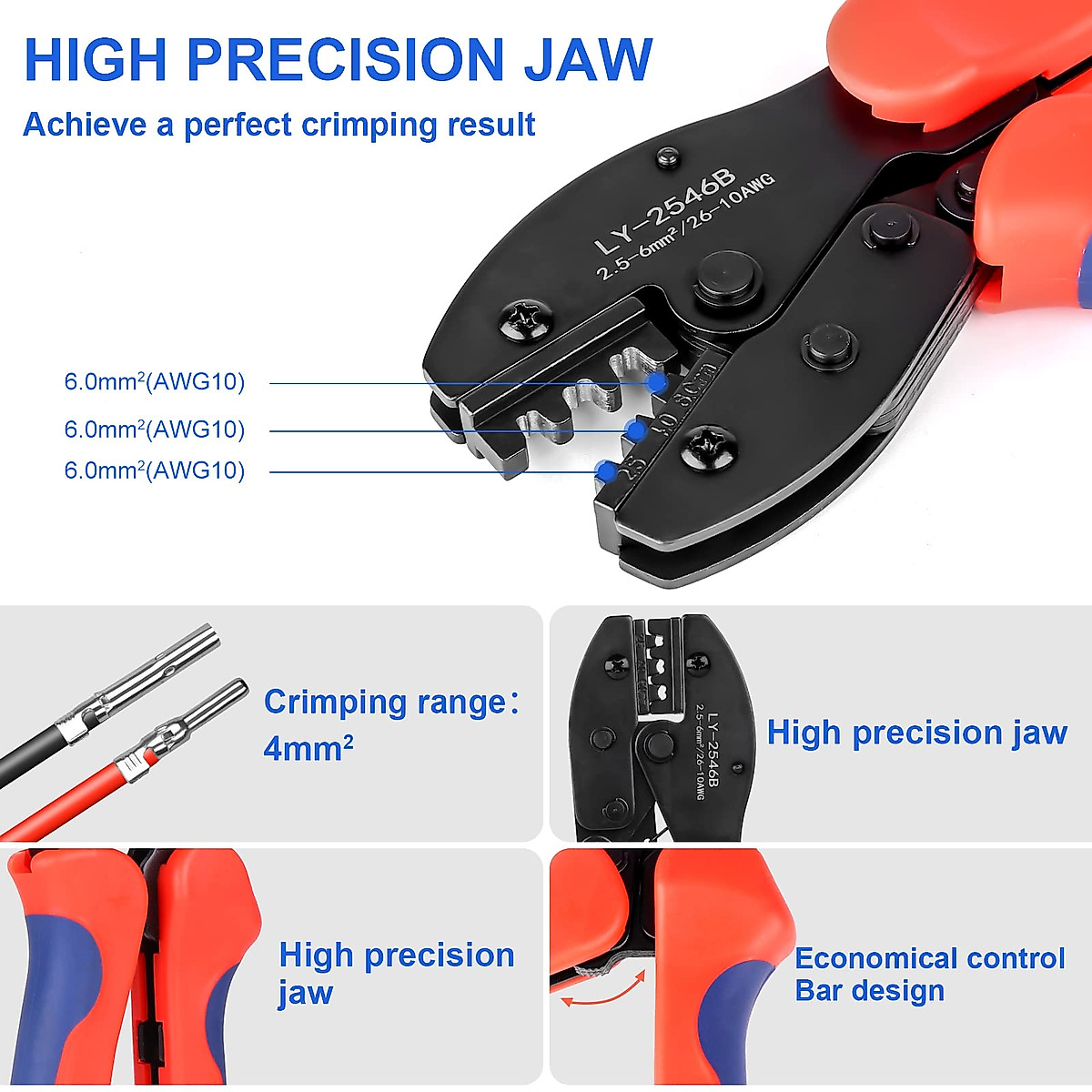 Karidge Solar Cable Connector-Crimping Tool Kit,20 Pairs Male/Female Solar Panel Connectors, 1 Crimper Pliers,2pcs Spanner Wrench,40pcs Solar Panel Wiring Kits