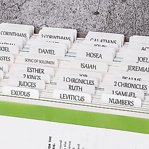 Thinkor Reposition Laminated Bible Tabs, Large Print Stickers, Easy to Read and Apply Bible Tabs for Women and Man (Cream White)