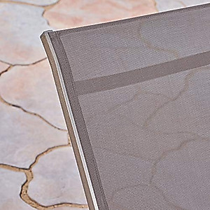 Christopher Knight Home Joy Outdoor Mesh and Aluminum Chaise Lounge (Set of 2), Gray