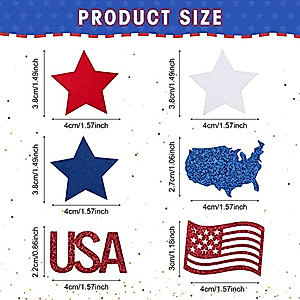 300 Pcs Independence Day Star Table Confetti Patriotic Red White Blue Sequin Sprinkles Confetti Decorations 4th of July Glitter Confetti for National Day American Theme Memorial Day Party Decoration