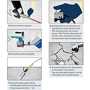 CONREPAIR Injection Pump High Pessure Grouting Injection Pump for Epoxy Resin and Polyurethane Foam Electric Drill Operated 220VElectric transformer needed (Makita Drill Model HP1630k & HP2070F)