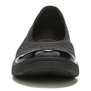 BZees Women's Legato Slip-On Flat Ballet, Black, 8