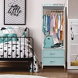 Sorbus Premium Cothing Rack with Drawers - Heavy Duty Wardrobe Closet with Metal Frame & Wooden Top - 70Inch Tall Garment Rack- Lightweight Freestanding Coat Closet - for Hallway, Bedroom