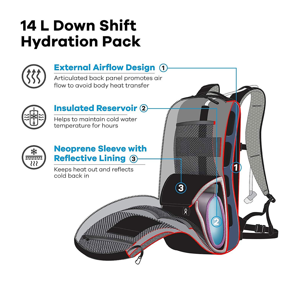 Hydro Flask 14 L Down Shift Hydration Pack Black