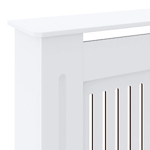vidaXL Radiator Cover, Radiator Guard for Home Office, Heater Cover for Living Room Decorative, Heating Cabinet Protective Cover, White MDF