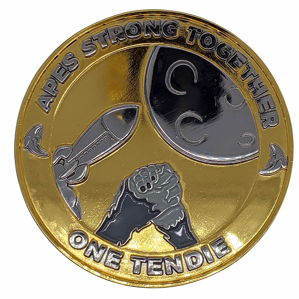 DFE Apes HODL | Diamond Hands | to The Moon 2 Challenge Coin (Green)