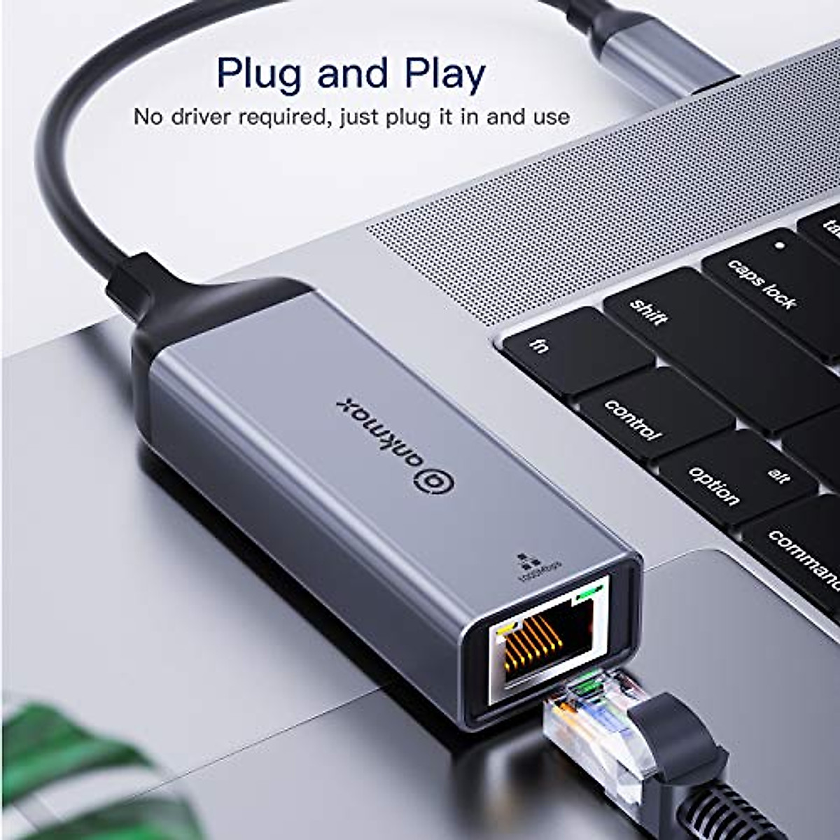 USB C to Ethernet Adapter Ankmax UC312G1 USB Type C Wired LAN Adapter [RJ45 / Gigabit Compatible/Thunderbolt 3] Gigabit Ethernet [Up to 1000 Mbps/No Drive Required] Compatible with Type C Devices