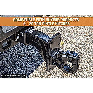 Buyers Products 3 Inch Pintle Hook Mount - 4 Position, 10 Inch Solid Shank (PM3109) , black