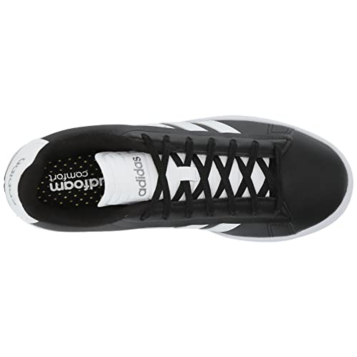 adidas Men's Grand Court Alpha Tennis Shoe, Core Black/White/Iron Metallic, 12