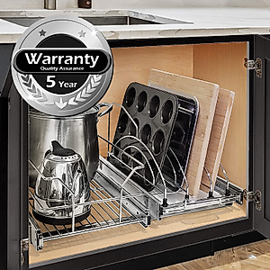 Atposh Slide Pull Out Under Drawer Cabinet Bakeware and Cutting Board Organizer Shelf for Kitchen, 11W x 20D x 8H - inches-Match Water Tray