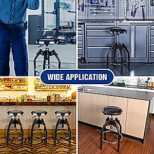 WORKPRO Heavy Duty Adjustable Hydraulic Shop Stool,Garage Bar Stool, 29in to 33.86in, 330-Pound Capacity, Black