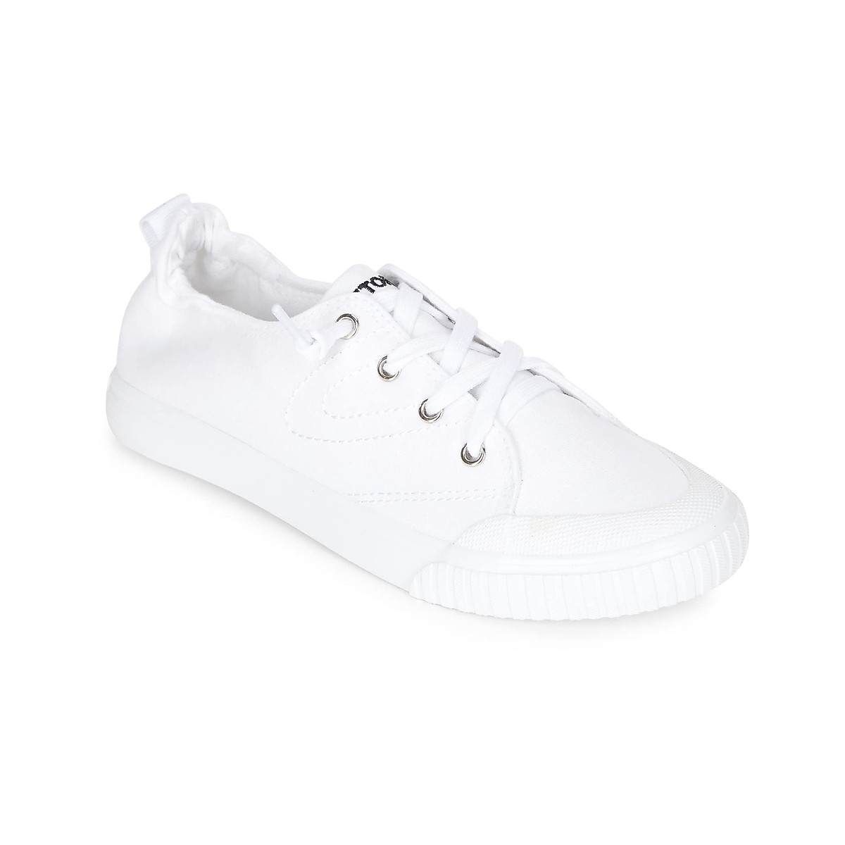 TRETORN Meg Womens Slip On Sneakers | Scrunch Back Slide Cushioned Insole & Rubber Outsole, White, 6