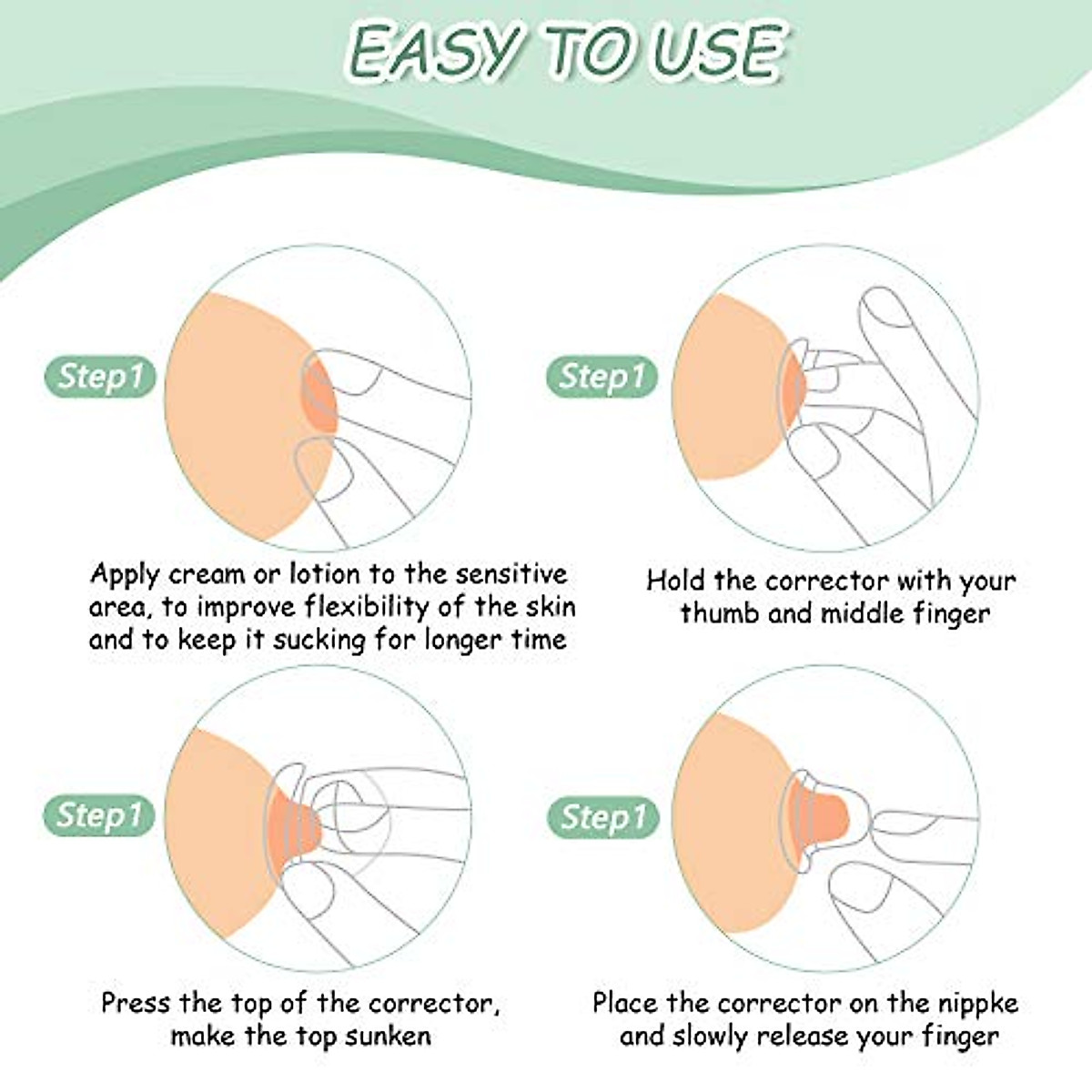 3 Pairs Silicone Nipple Suckers with Travel Case Nipple Pullers Nipple Everters for Inverted, Flat and Small Nipples Breastfeeding