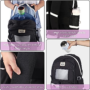 VIRTUREVI Girls Backpack for School Backapck for Teen Girls Waterproof School Bag BookBag for Girls Black